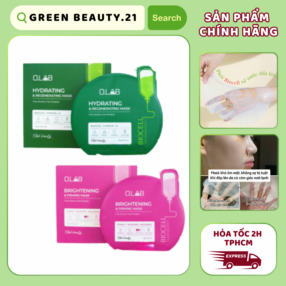 Mask đắp mặt sinh học Biocell OLAB - Dưỡng ẩm da, Dưỡng trắng, làm mờ ...
