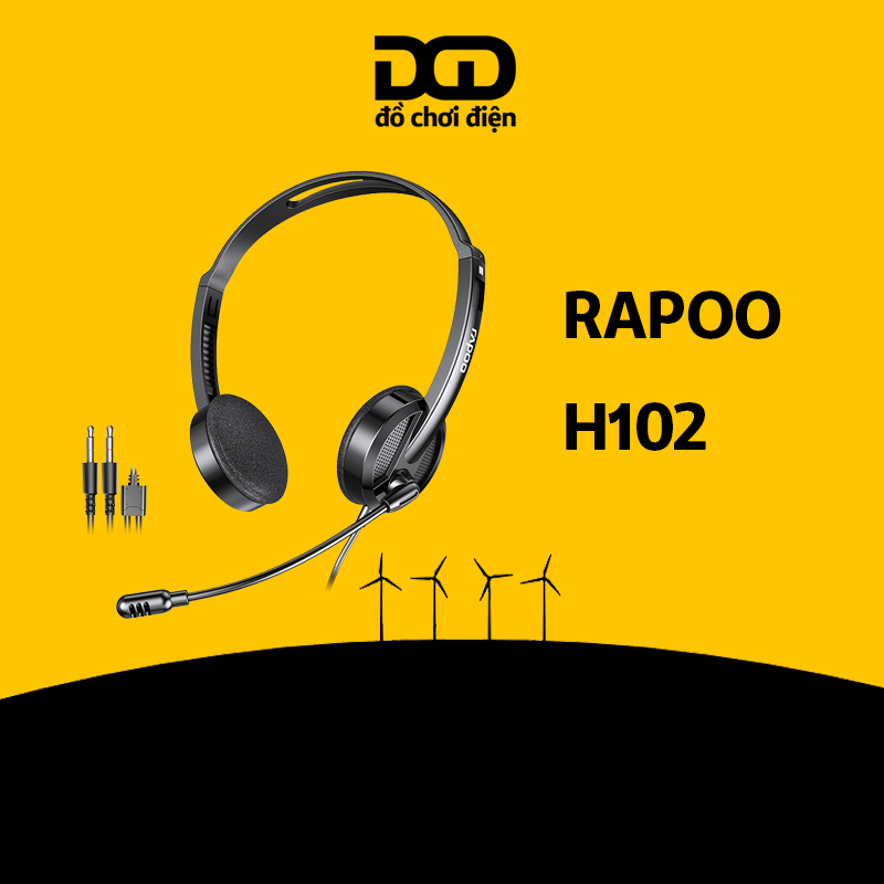 Tai nghe chụp tai Rapoo H102 (3.5mm/Mic) | Shopee Việt Nam