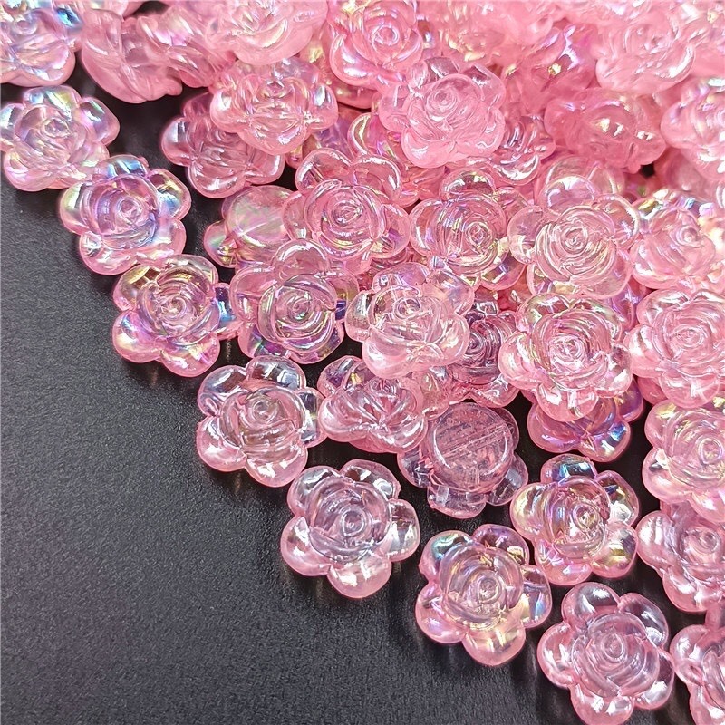 Charm hoa hồng trong suốt 18mm làm đồ trang sức, hoa handmade | Shopee ...