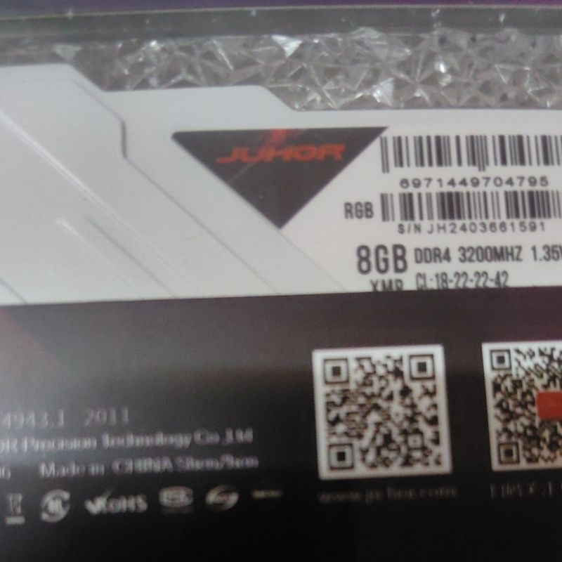 Kit Ram JuHor Led Rgb Ddr4( 2 thanh ram) 8Gb*2 buss 3200 new box bảo ...