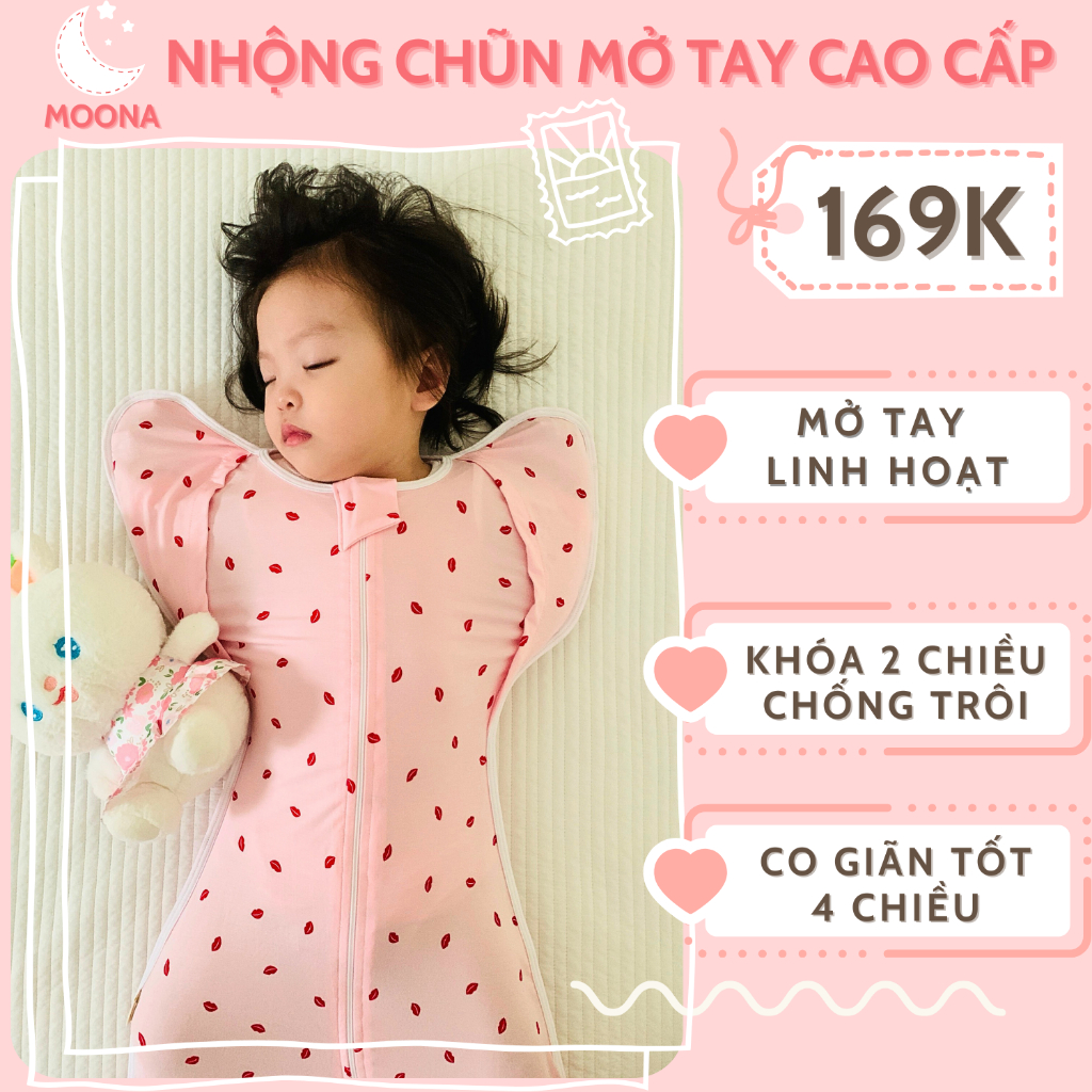 Nhộng chũn cho bé có mở tay vải cotton lụa modal & petit bamboo kháng ...