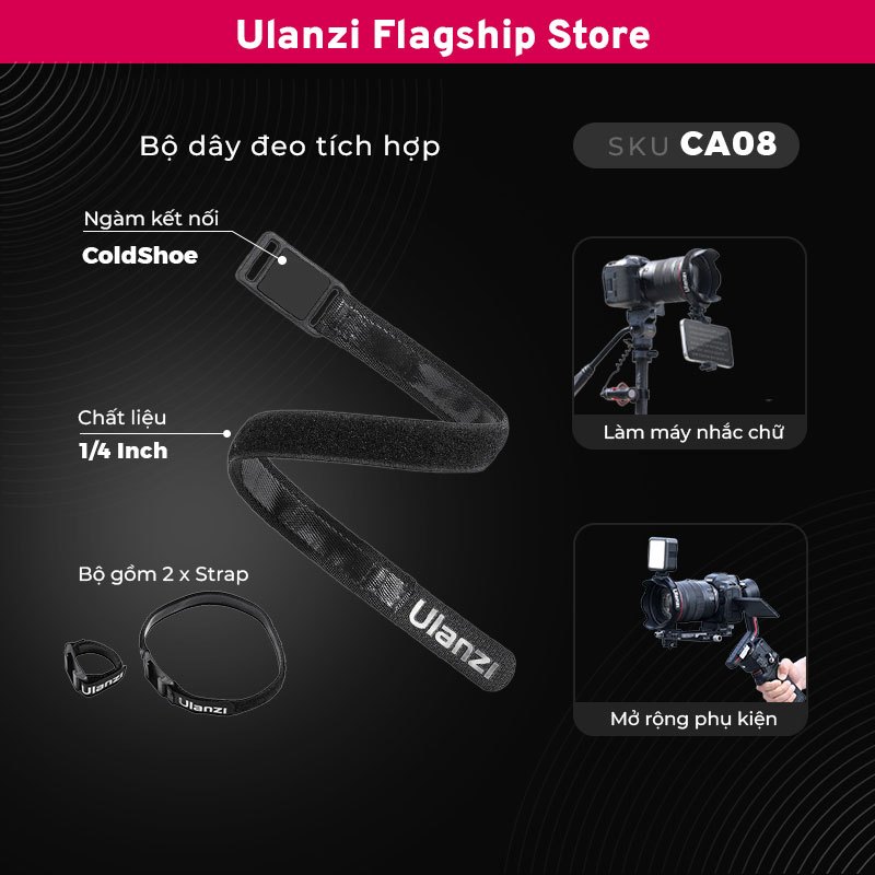 Ulanzi C001GBB1 CA08 Bộ dây đeo tích hợp ngàm Coldshoe gắn điện thoại hoặc Gopro | Shopee Việt Nam
