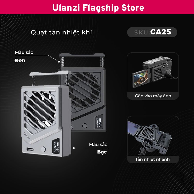Ulanzi CA25 Camera Cooling Fan - Quạt tản nhiệt khí làm mát cho máy ảnh ...