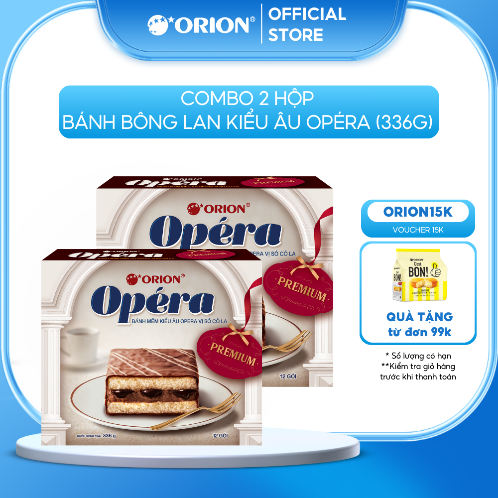 Combo 2 hộp 12 gói Bánh mềm kiểu Âu OPERA 336g (28g x 12 gói/hộp) | Shopee Việt Nam