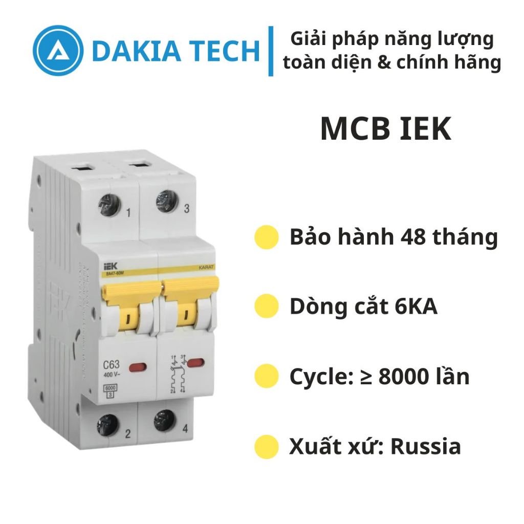 MCB IEK KARAT 60M 2P 63A 6KA TYPE C | Shopee Việt Nam