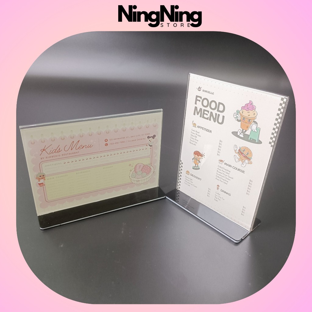 Menu Để Bàn - Bảng Menu Chữ T - Menu Mica Chữ T - Bảng QR Để Bàn - Menu ...