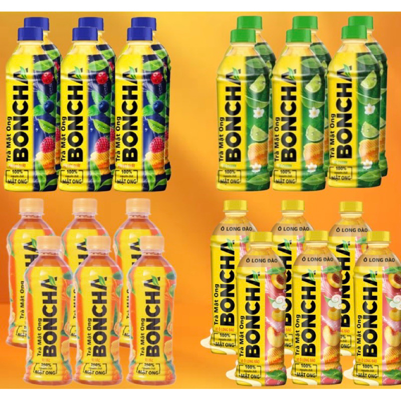 Lốc 6 Chai Trà mật ong Boncha Đủ vị (Việt Quất/Chanh Mật Ong/Tắc Mật ...