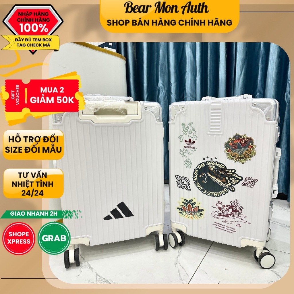 Vali ADIDAS Màu Trắng Logo Tròn Ticker Brand The HLM The 3 Stripes Size ...