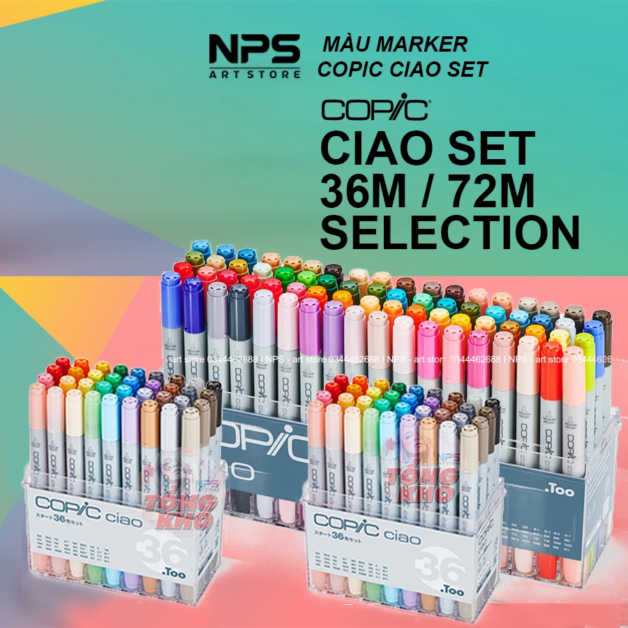Màu Marker Copic Ciao Set 36 màu, 72 màu [Chính hãng độc quyền ...