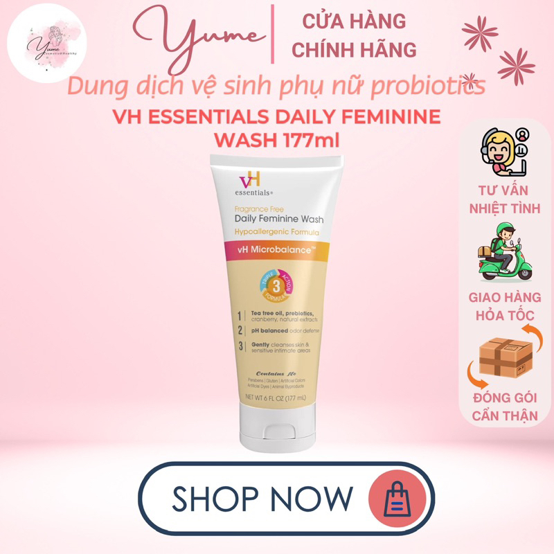 Dung dịch vệ sinh phụ nữ probiotics VH essentials Daily Feminine Wash ...