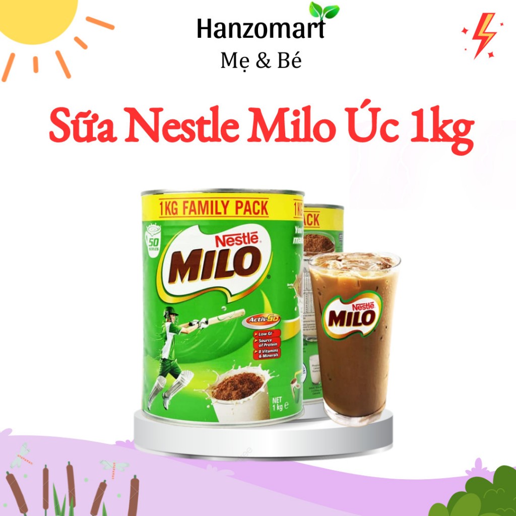 Sữa Nestle Milo Úc 1kg giúp phát triển chiều cao, bổ sung đầy đủ dinh ...