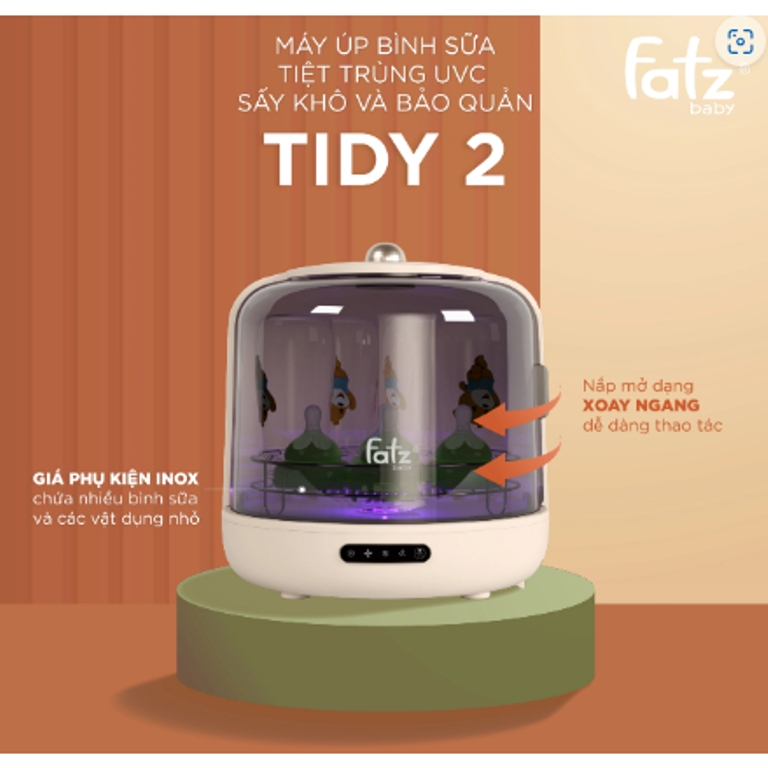 Máy úp bình sữa, tiệt trùng UVC sấy khô và bảo quản Fatzbaby Tidy 2 - Fatz FB4613ZH, Tidy 1 ...