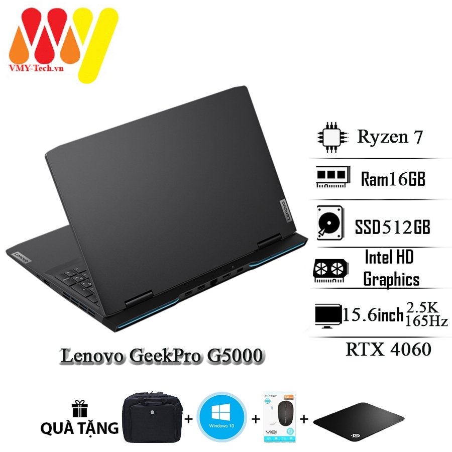Laptop Lenovo GeekPro G5000, Ryzen 7-7840H, Ram 16GB, SSD 512GB, RTX ...