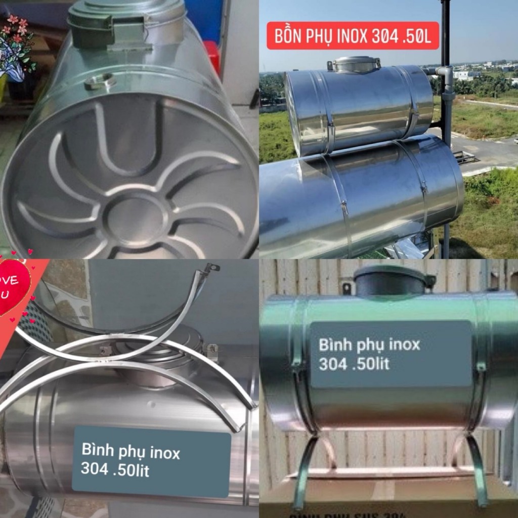 [ HỎA TỐC ] Bồn phụ, bình phụ, bồn giảm áp 50L – ren27 Inox SUS 304 dùng máy máy năng lượng mặt ...