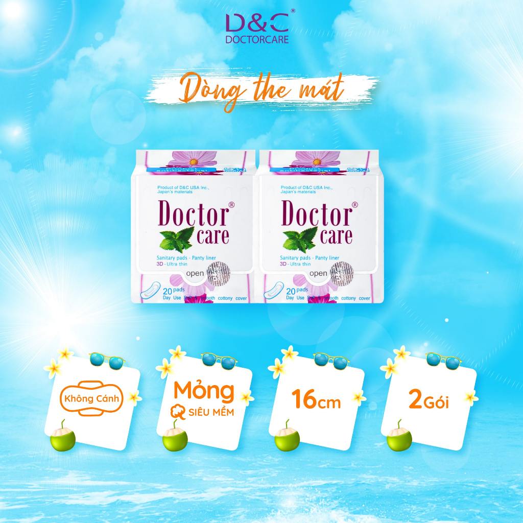 Băng vệ sinh thảo dược D&C Doctor Care hàng ngày 16 cm Combo 2 gói ...