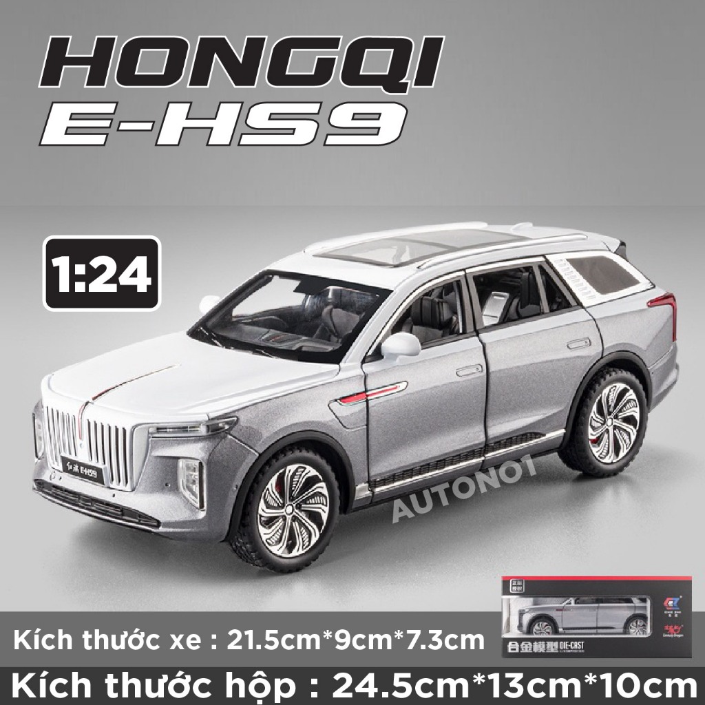 Mô hình xe Hongqi\Hồng Kỳ E-HS9 full open có đèn có âm thanh tỉ lệ 1:24 Chezhi OT439 OT436 ...