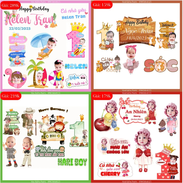 [MỚI NHẤT] Set chibi trang trí sinh nhật cho bé | Shopee Việt Nam