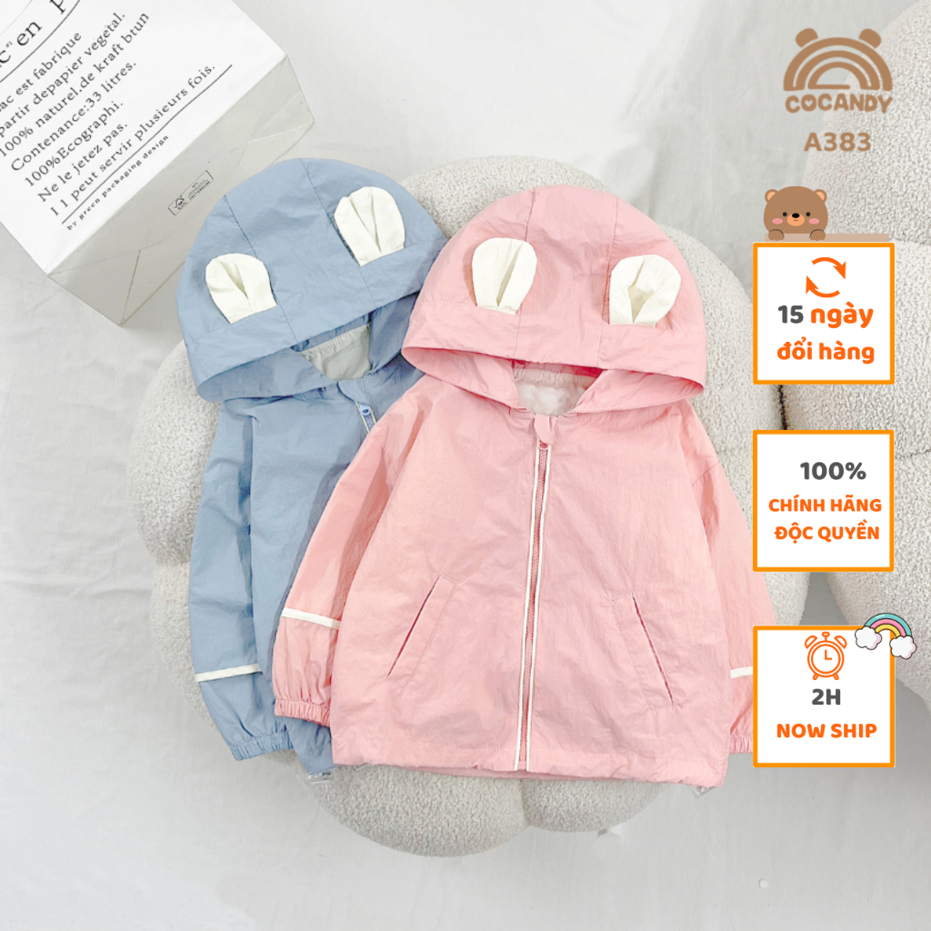 Áo khoác cho bé -Áo khoác HỒNG phối tai gấu BE và Áo khoác gió HỒNG dây ...