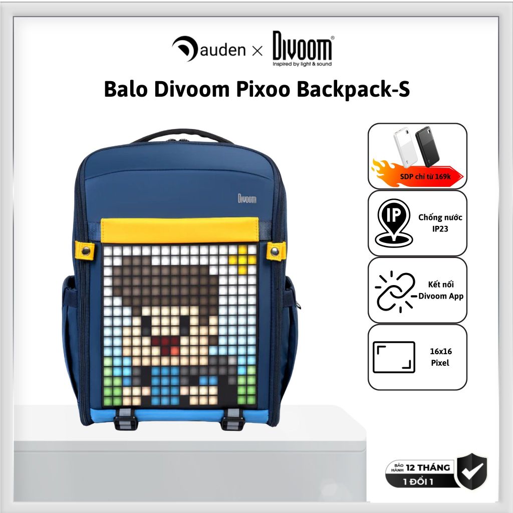 Balo Divoom Pixoo Backpack-S màn hình LED thông minh, sáng tạo | Shopee ...