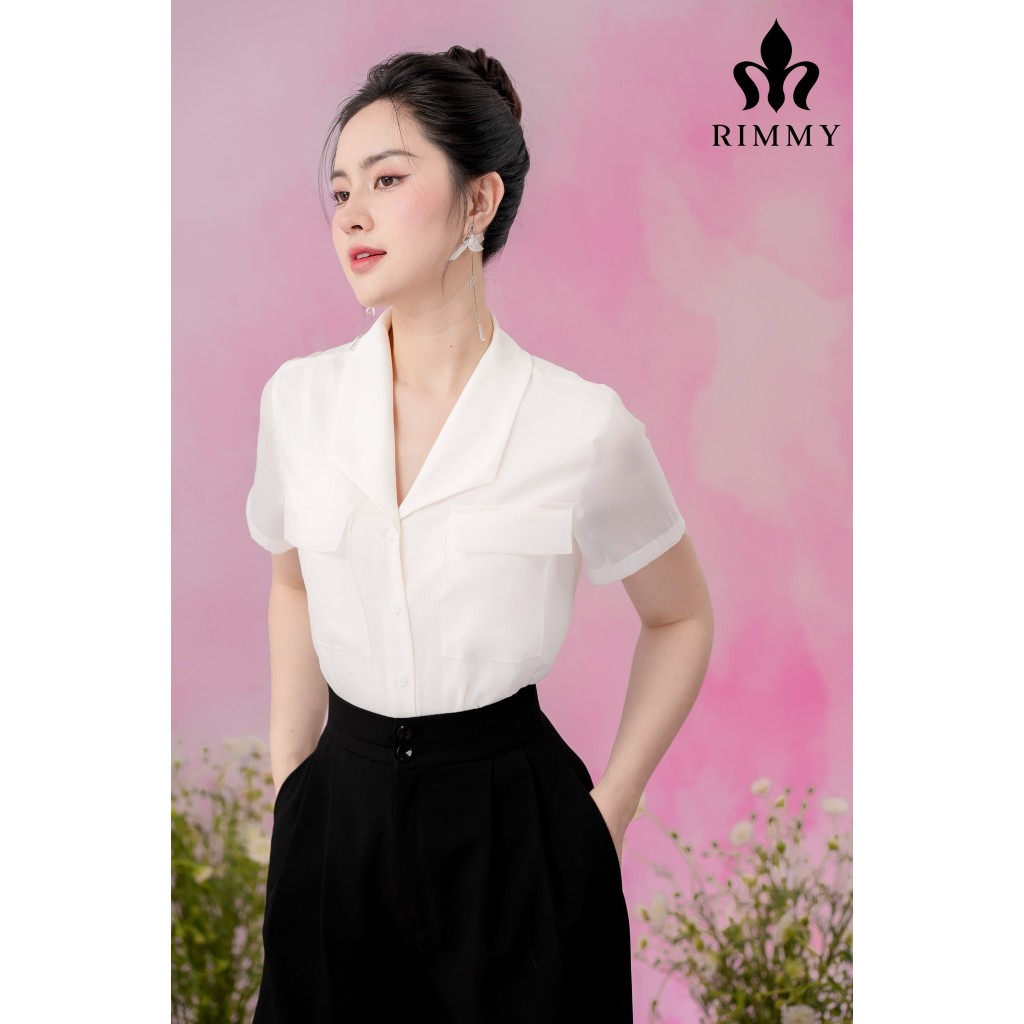 RIMMY - LOREL Áo sơ mi ngắn tay basic tơ hàn | Shopee Việt Nam