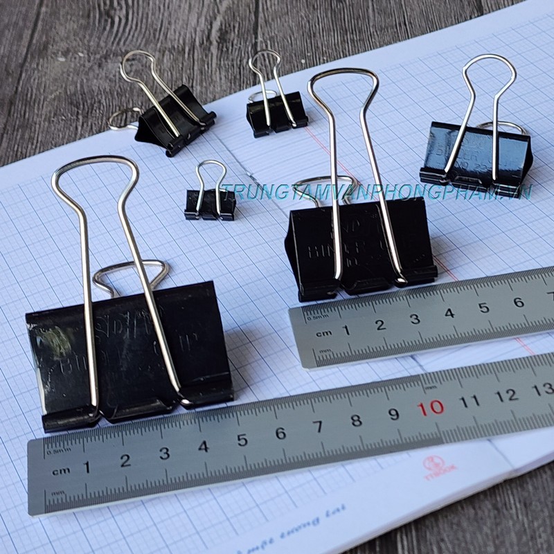 Hộp 12 cái kẹp bướm đen SDI 15mm 19mm 25mm 32mm 41mm 51mm kẹp giấy Binder Clips - Double Clip ...