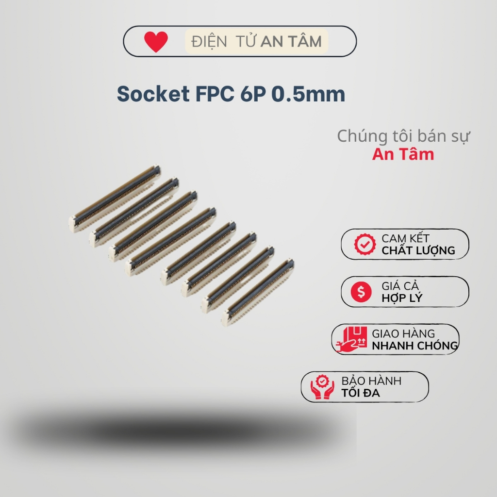 Socket FPC 6P 0.5mm Khoá Kéo Tiếp Điểm Dưới Loại 1 điện tử an tâm ...