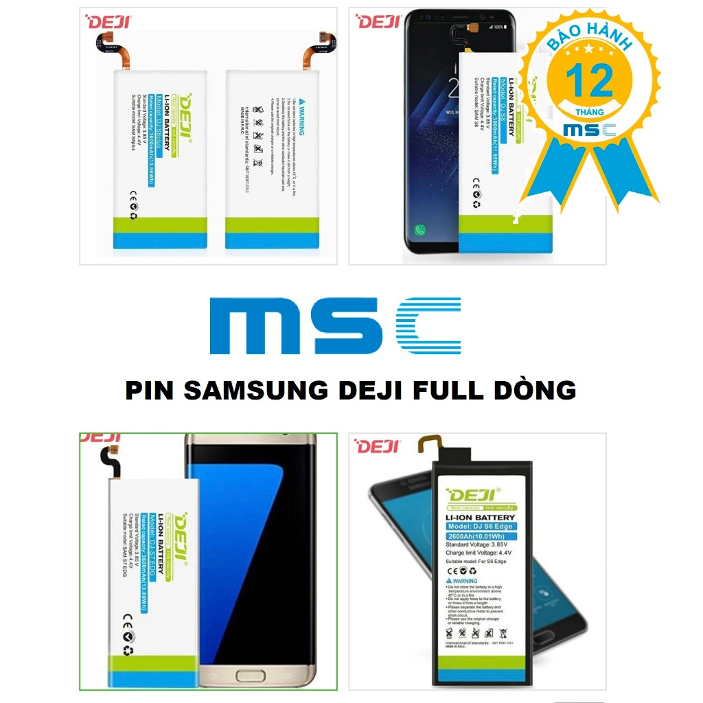 Pin Samsung DEJI các dòng "Note" "A" "J" "S" N8/N9/S9/S9P/S10/S10P/N10/N10P/ S20 4G/S20Plus/S20 ...