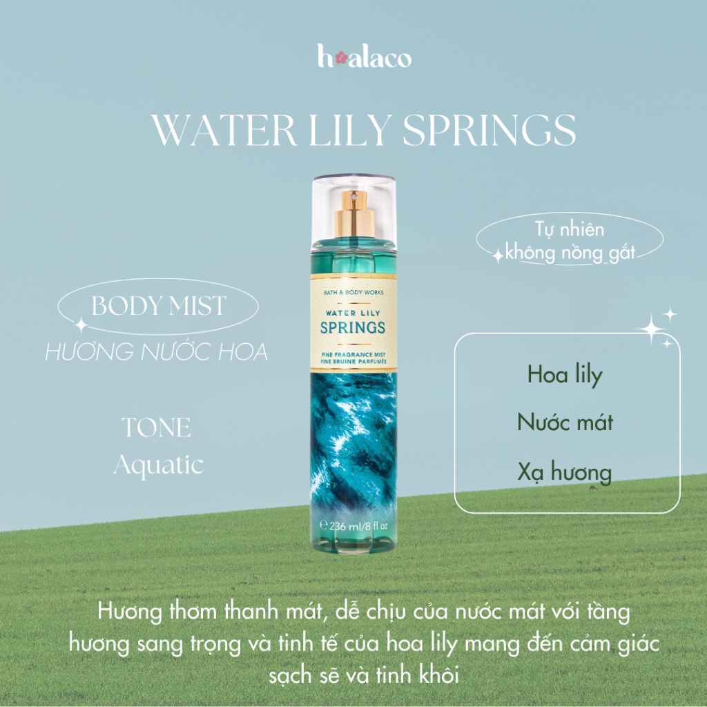 XỊT THƠM TOÀN THÂN WATER LILY SPRINGS - BODY MIST Bath & Body Works | Shopee Việt Nam