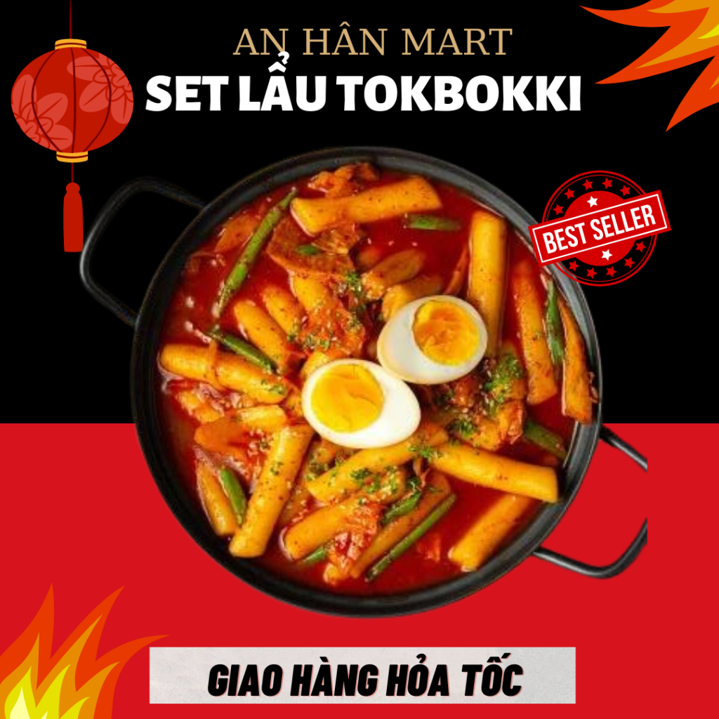 Set Lẩu Tokbokki Phomai kèm sốt, set bánh gạo sốt cay hàn quốc đặc biệt ...