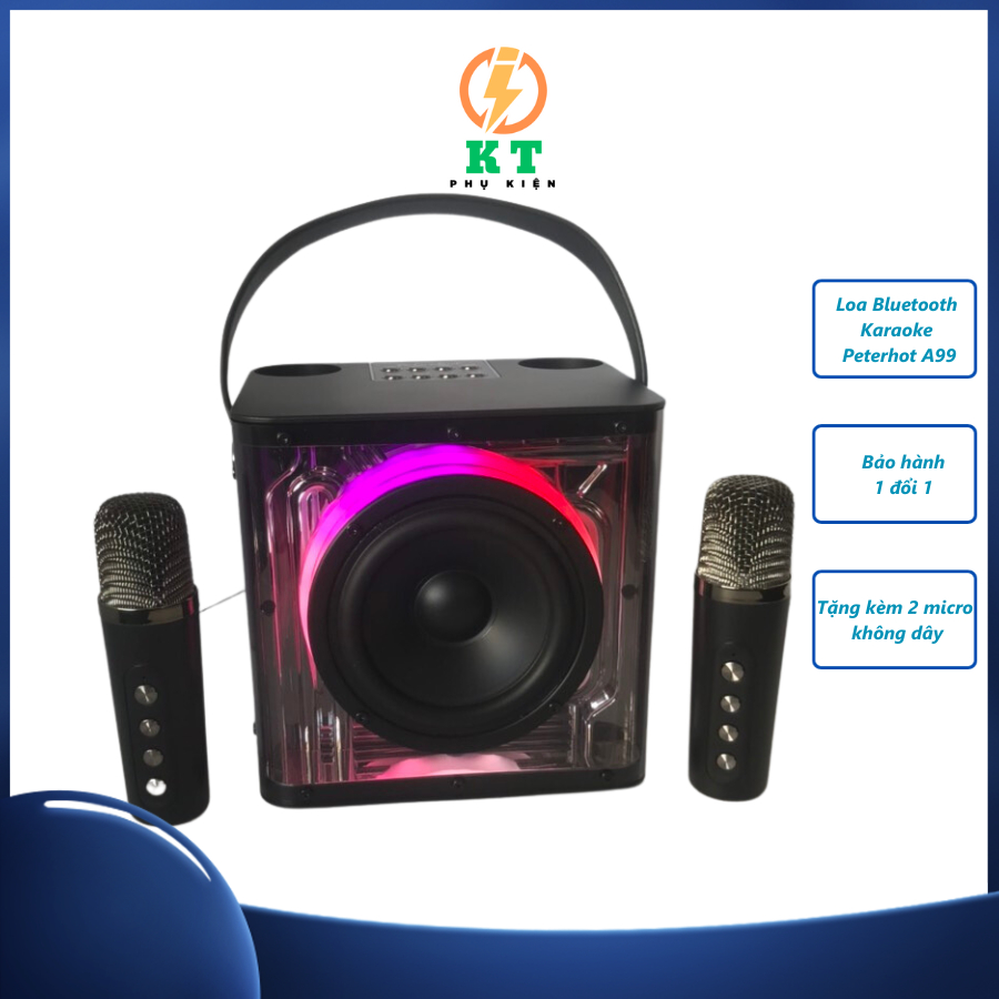 Loa bluetooth karaoke peterhot A99, loa bluetooth karaoke mini 2 micro chính hãng peterhot PHỤ ...