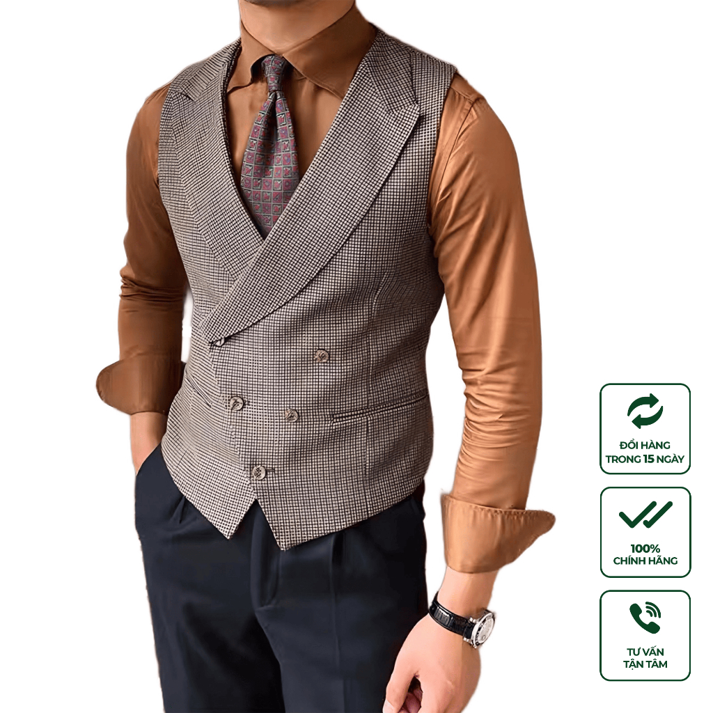 [Premium] Áo Gile Nam Cao Cấp Harold Classy Họa Tiết Răng Sói Thiết Kế ...