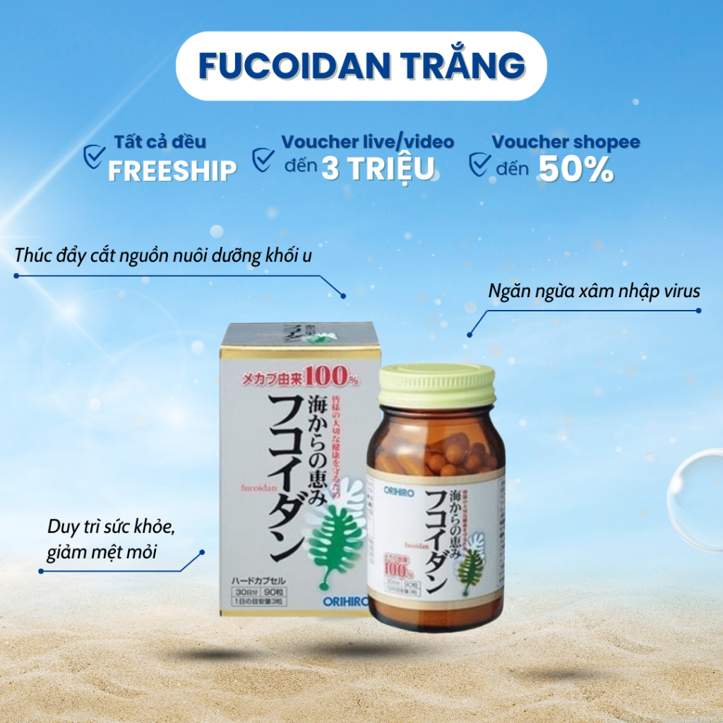 Tảo Fucoidan trắng Orihiro 90 viên - Hàng nội địa Nhật Bản | Shopee ...