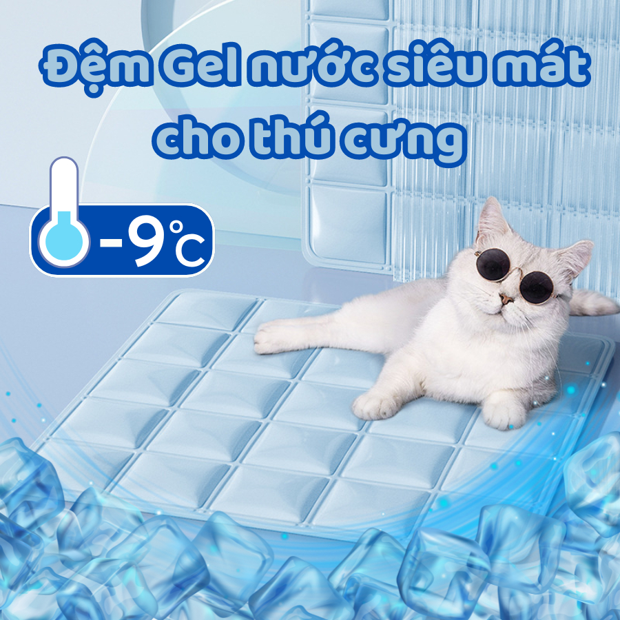 Thảm mát mùa hè cho thú cưng, Đệm gel mát lạnh điều hòa cho chó mèo ...