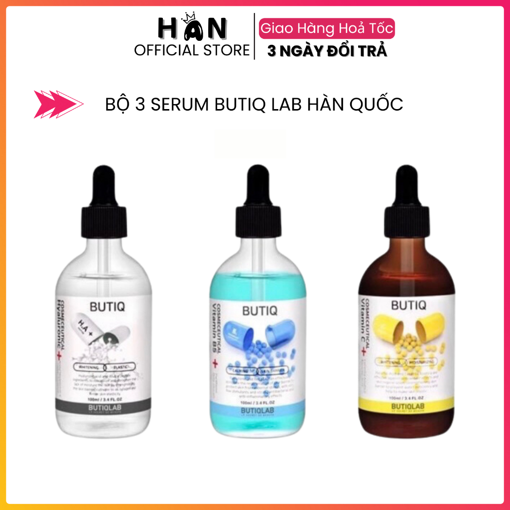 Bộ 3 Serum Butiq Lab | Serum Vitamin B5, Vitamin C, Hyaluronic Hàng ...