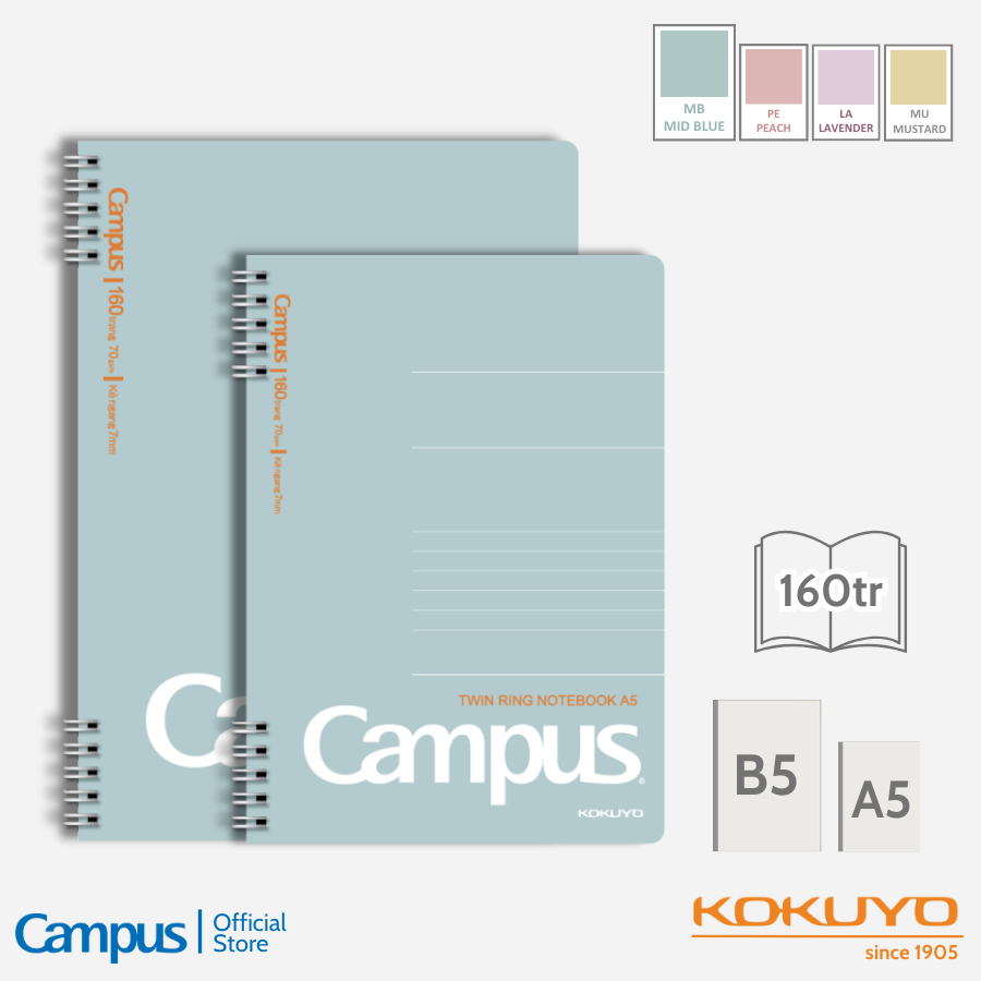 Sổ Lò Xo 4 màu KUSUMI, kích thước A5/B5, kẻ ngang 7mm, chính hãng Campus Kokuyo | Shopee Việt Nam