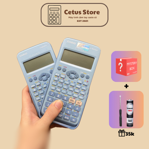 Máy tính Casio 580, máy tính Fx-580vnx CŨ MÀU XANH chính hãng Cetus ...
