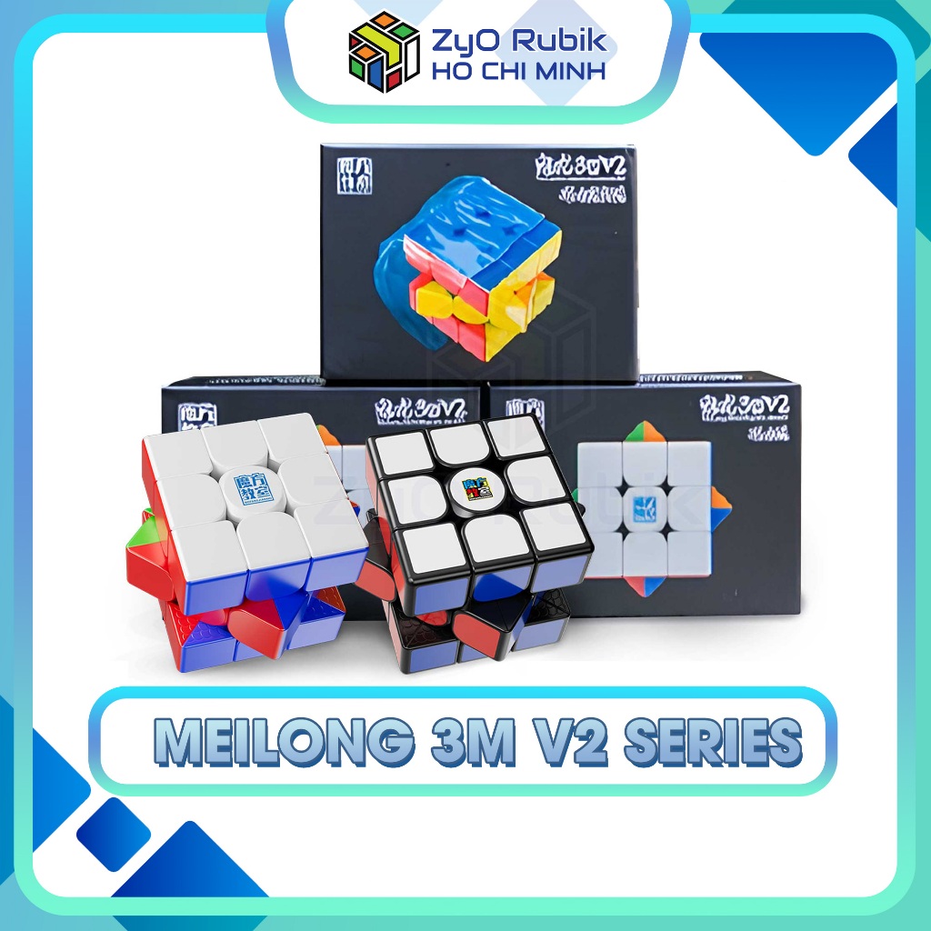 Moyu Rubik 3x3 Meilong 3M v2 Stickerless Lite/ UV 2024- MFJS MEILONG 3M V2- Zyo Rubik Hồ Chí ...