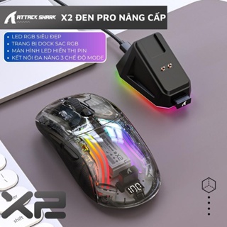 Chuột Không Dây Gaming Attack Shark X2 PRO Trong Suốt LED RGB, Pin Trâu ...