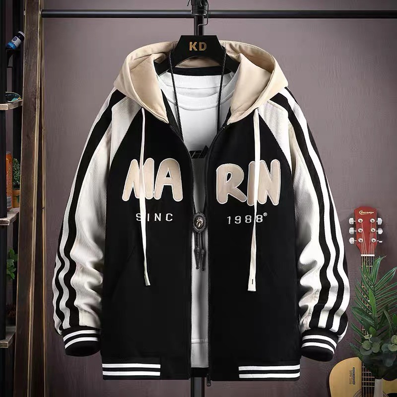 ÁO KHOÁC NỈ DÂY KÉO THÊU CHỮ MARN FORM RỘNG NÓN TO CHỐNG NẮNG TỐT ...