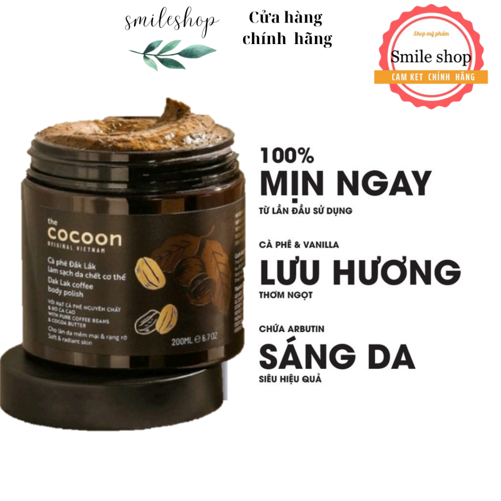 Tẩy Tế Bào Chết Body Cà Phê COCOON, 100% Thiên Nhiên, Giúp Làm Sạch Sâu ...