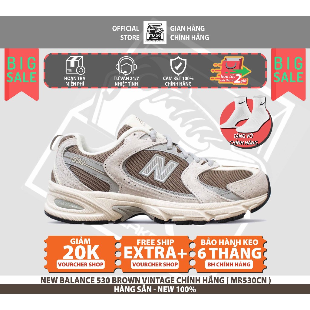 [ HÀNG CHÍNH HÃNG CÓ SẴN ] Giày 𝐍𝐞𝐰 𝐁𝐚𝐥𝐚𝐧𝐜𝐞 530 BROWN VINTAGE ( MR530CN ...
