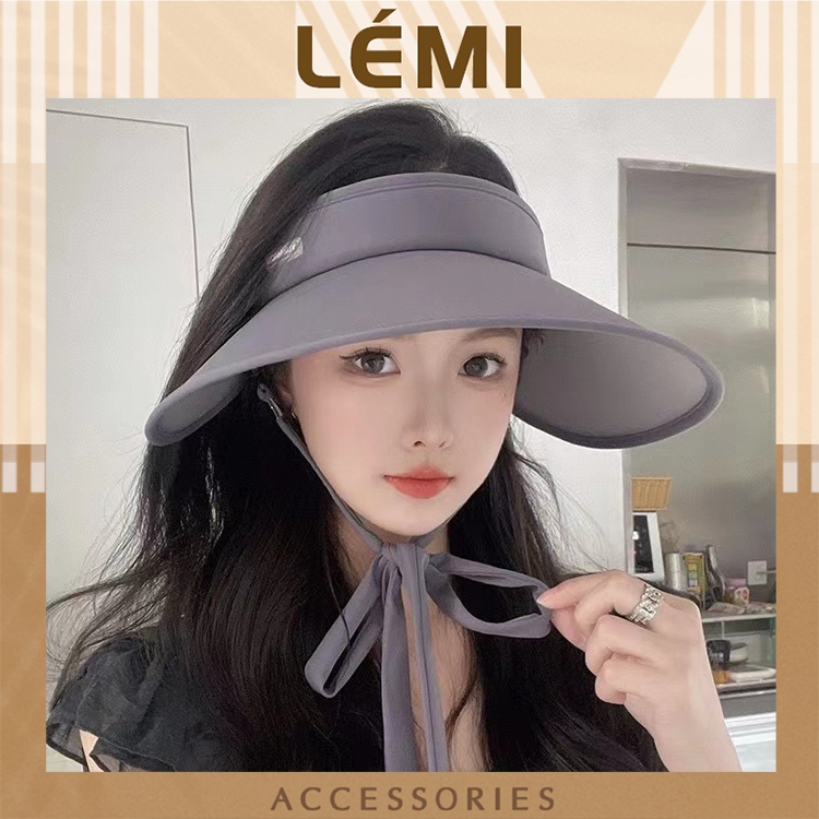 Mũ vành rộng nửa đầu Lémi Mũ chống nắng chống tia UV hở chóp có dây ...