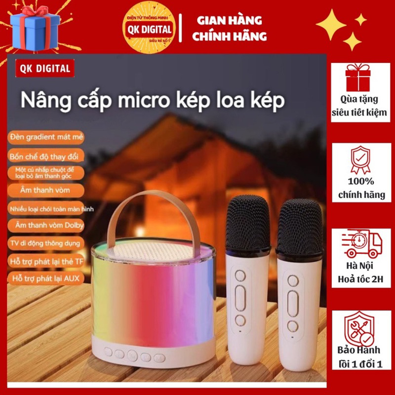 Loa Karaoke Bluetooth Mini Tặng Kèm 2 Mic Hát, Loa Hát Âm Thanh Hay ...