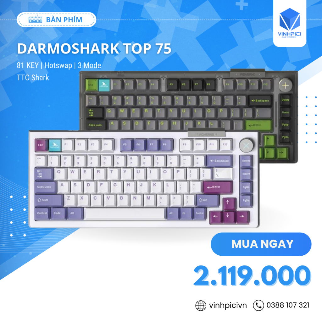 Bàn phím cơ DARMOSHARK TOP75 Trio-mode [NEW] | Shopee Việt Nam