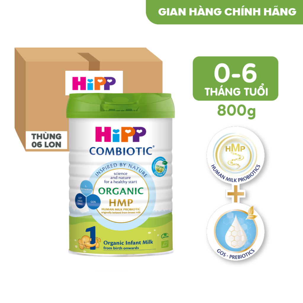 Thùng 6 lon Sữa bột công thức HiPP 1 Organic Combiotic 800g (6 lon x 800g) | Shopee Việt Nam