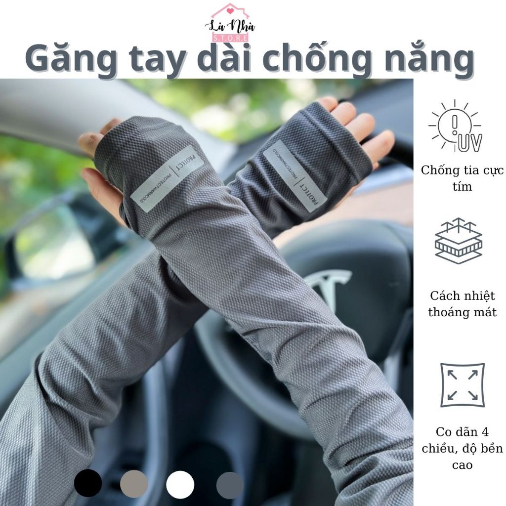 Găng tay chống nắng nam nữ xỏ ngón chống tia UV, cực tím, bao tay nam ...