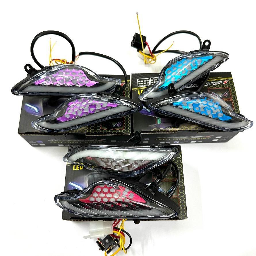 xi nhan led audi tổ ong demi xe wave lắp cho wave a 100, 110 wave s100 ...