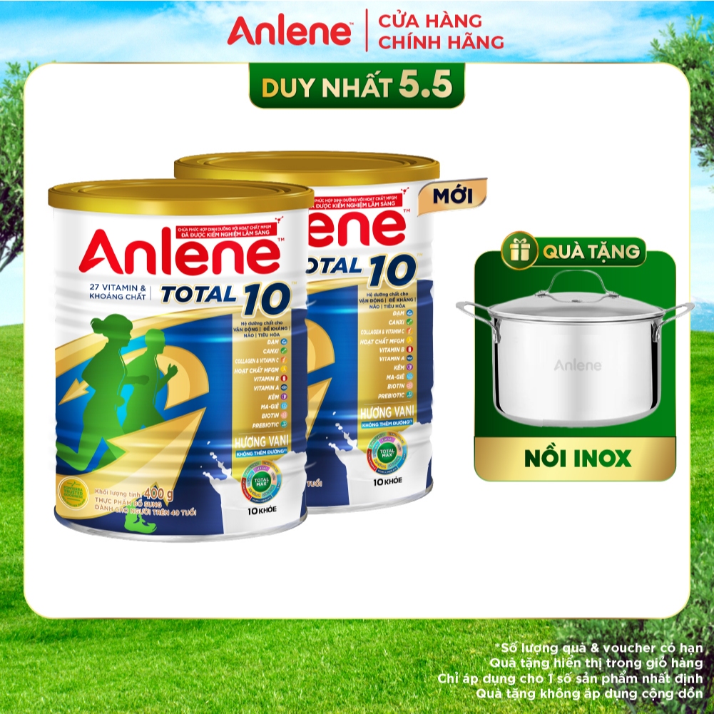 Combo 2 Sữa bột bổ sung dinh dưỡng Anlene TOTAL 10 400g/lon | Shopee ...