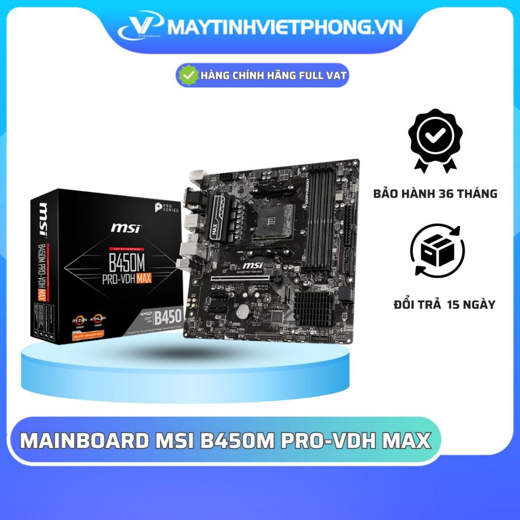 [FULL VAT] MAINBOARD MSI B450M PRO-VDH MAX (AMD B450, AM4, 2 x DDR4 ...