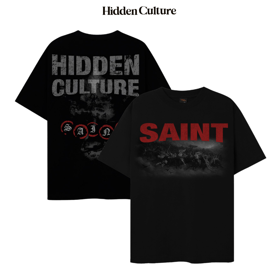 Áo Thun Oversize Hidden Culture - SAINT OF FIRE T-SHIRT - Black ...